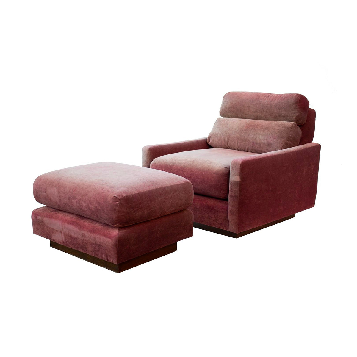 Raspberry Velvet Lounge Chair and Ottoman – shopnueve