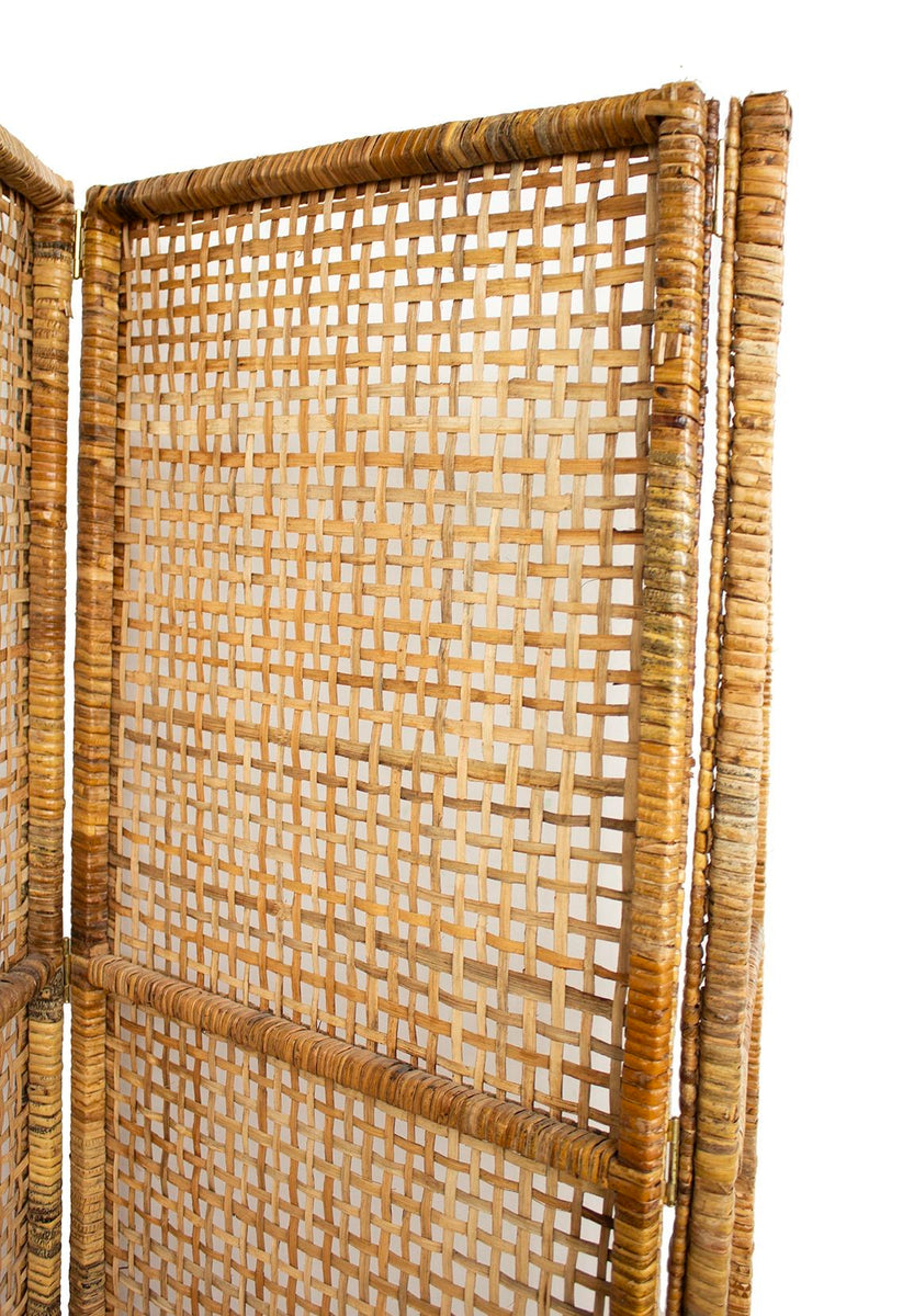 Boho Vintage Wicker Folding Screen – shopnueve