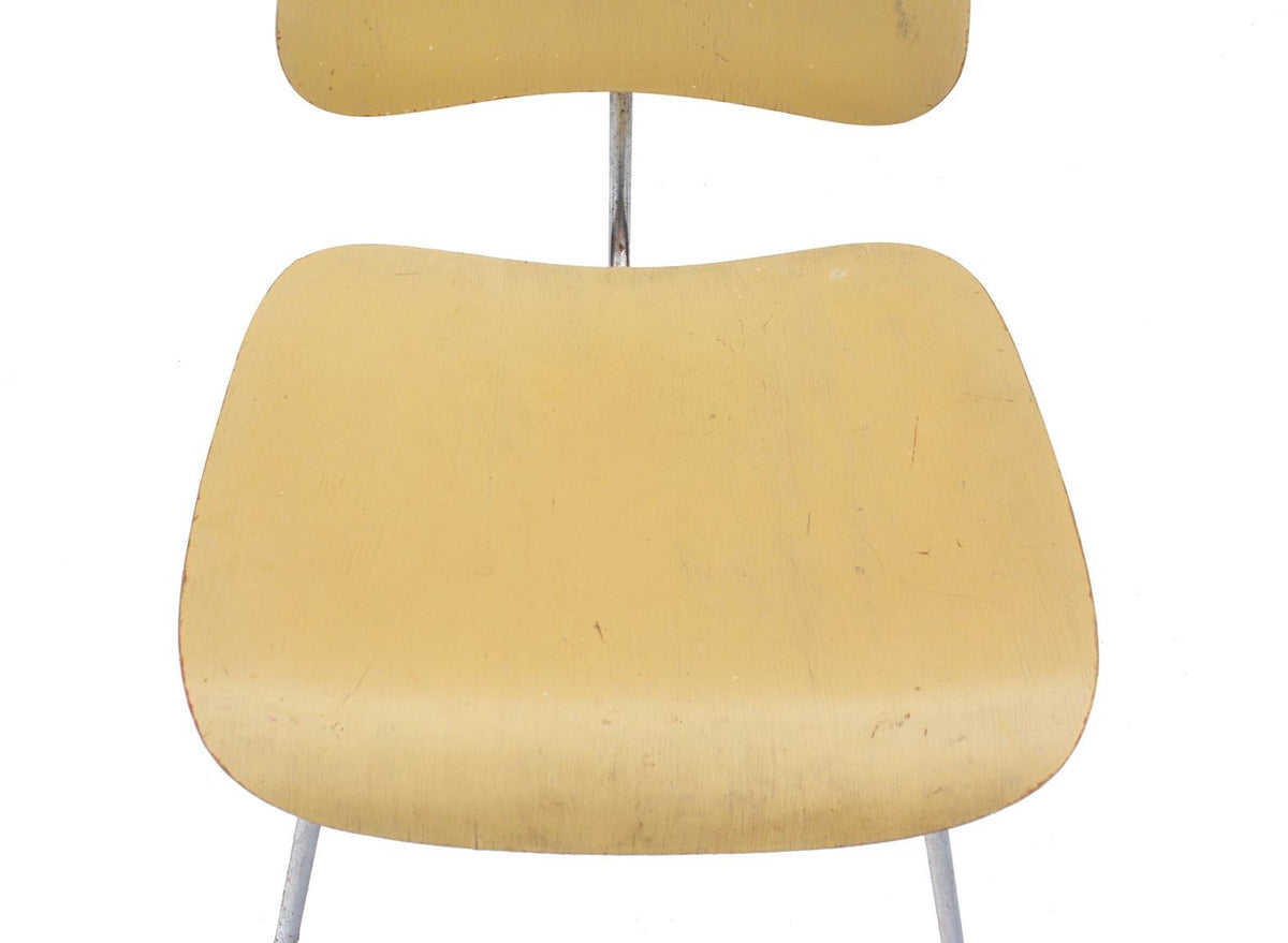 Herman Miller Eames DCM Chair Painted in Butter Yellow - Red Aniline D ...