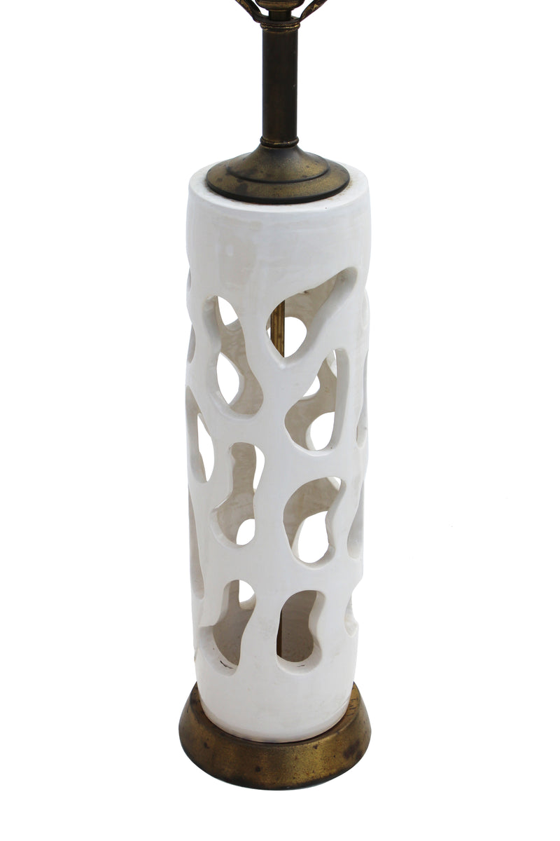 Pair of Ceramic Cutout Table Lamps with Brass Fittings – shopnueve