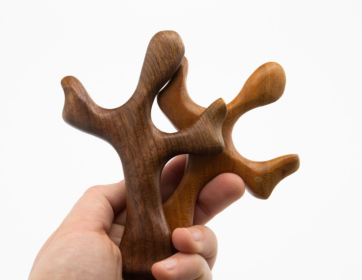 Hand Carved Clinging Worry Crosses in Cherry and Walnut - a Pair ...
