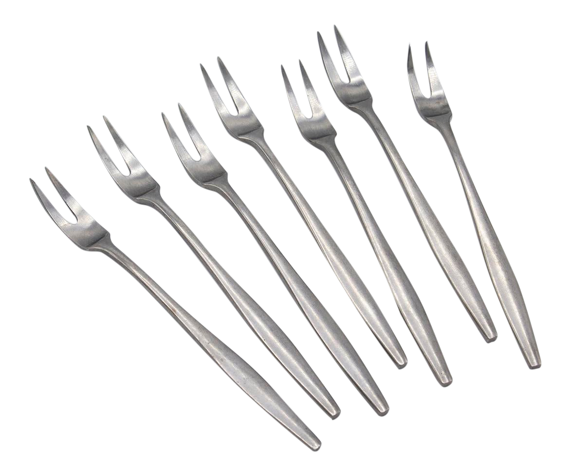 Dansk Designs Denmark Cocktail Forks in Stainless Steel, S/7 – shopnueve